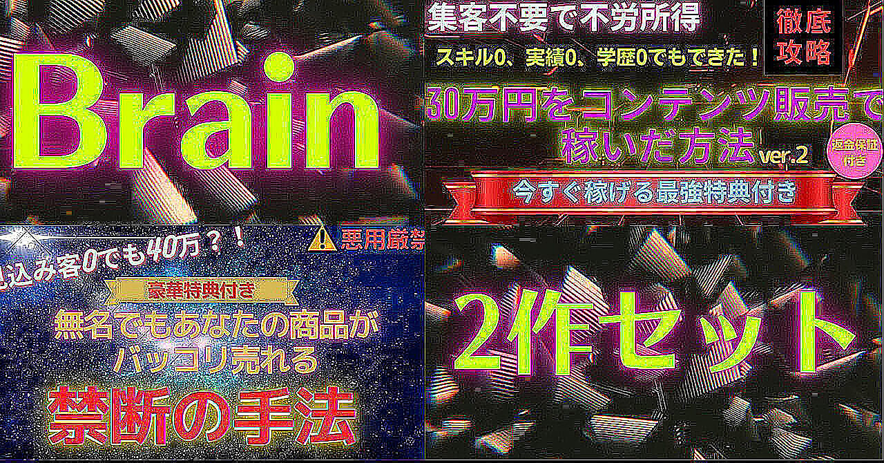 【最後の再販】ニートでもフリーターでも稼げるBrain2作セット | Brainレビュー王【ブレインの口コミ・評判】